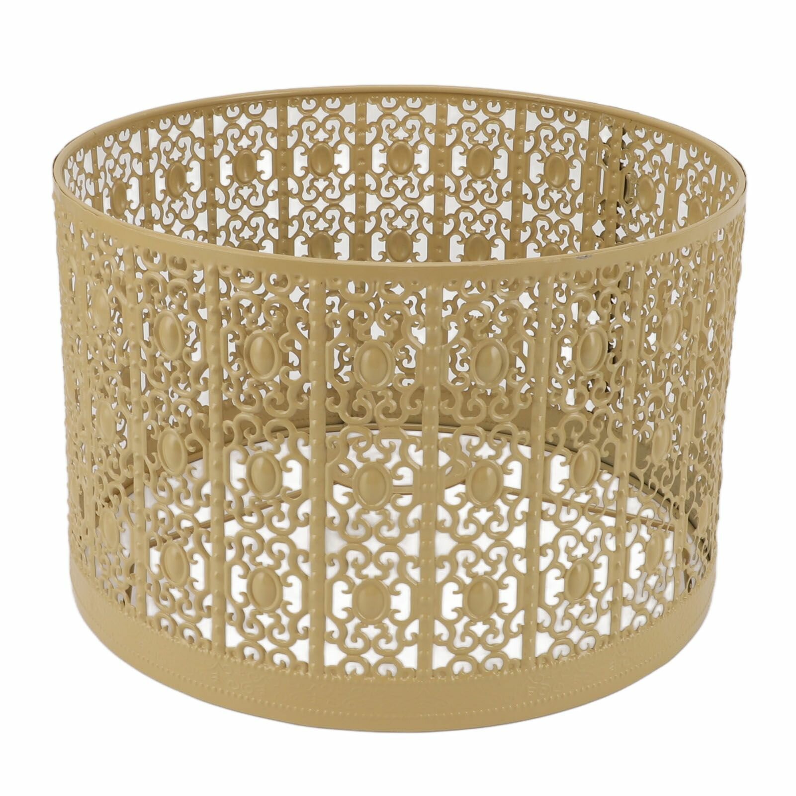 Ажурный металлический абажур 25 см желтый