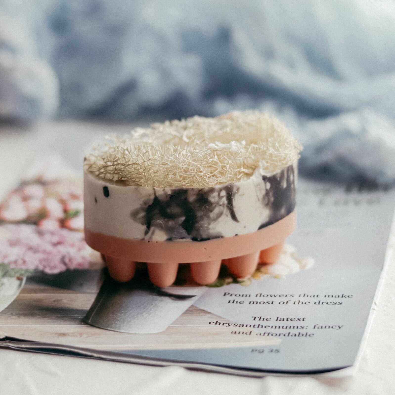 Мыло с мочалкой "Коровка", мыло-скраб