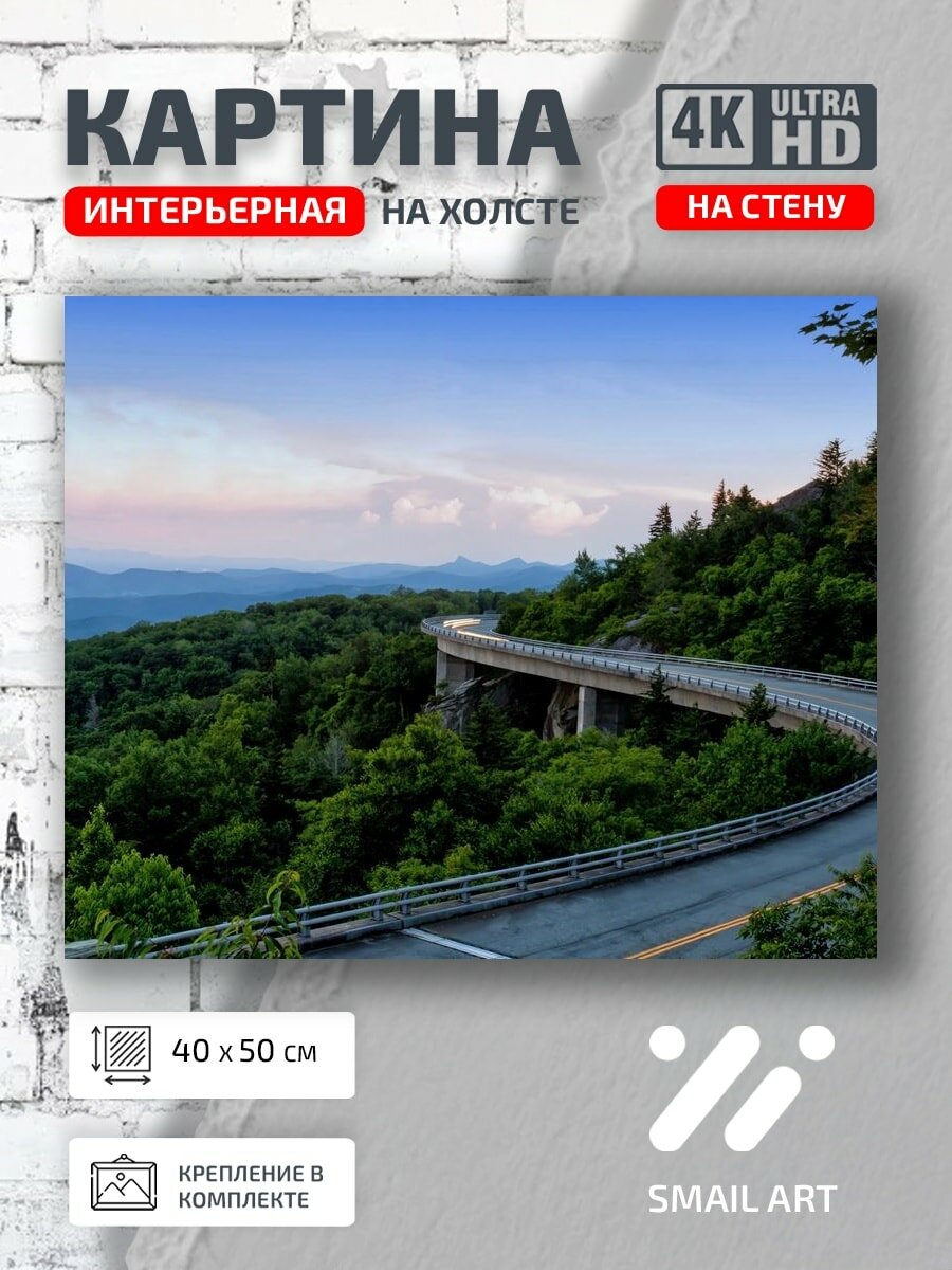 Картина на холсте интерьерная 40 на 50 на стену Ridge Parkway для студии атмосфера