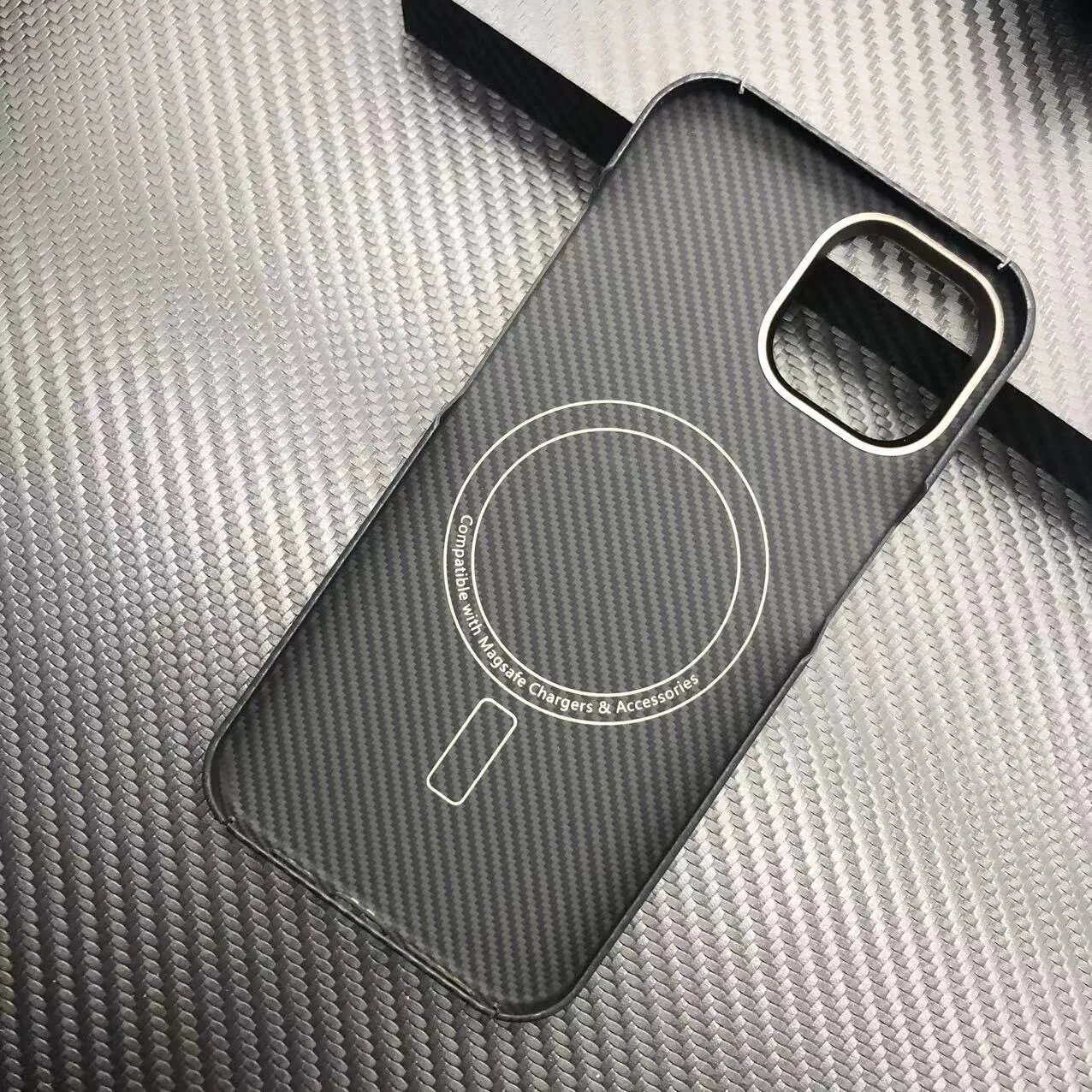 Чехол из настоящего углеродного волокна для iPhone 13 14 15 Pro Max с кевларовым чехлом для телефона MagSafe, чехол из арамидного волокна для iPhone 15/14/13 для айфон 14 Про Макс, Black-Metal Frame