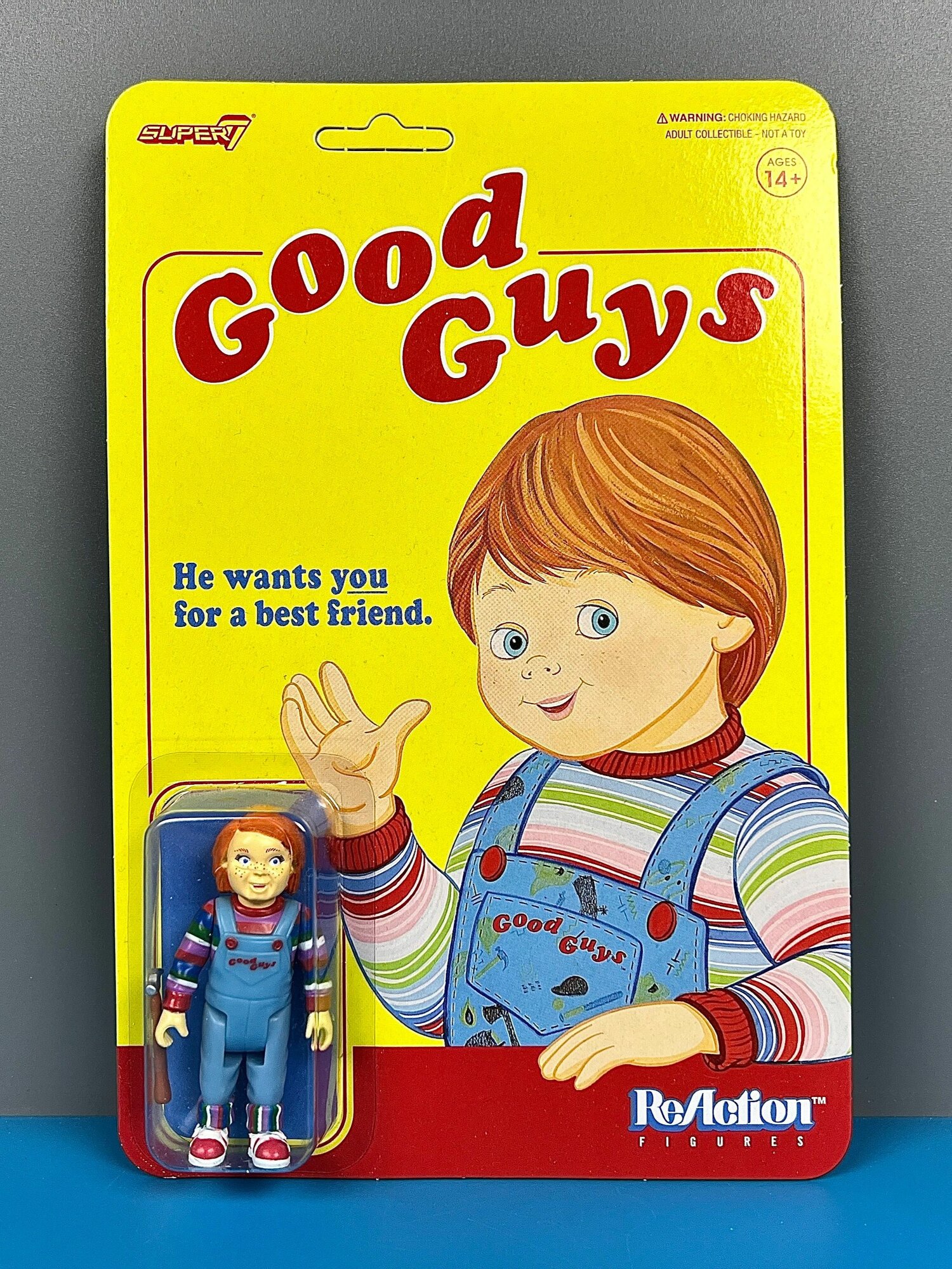 Фигурка Chucky, Good Guys, Action Figure / Оригинал Super7, ReAction Figures, 7 см. / Кукла Чаки, Славный парень