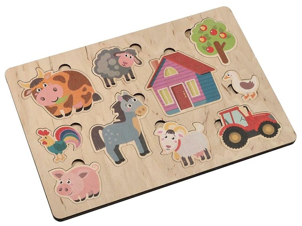Игра развивающая деревянная "Ферма" (30х21 см) Тридевятое царство 00768 царство