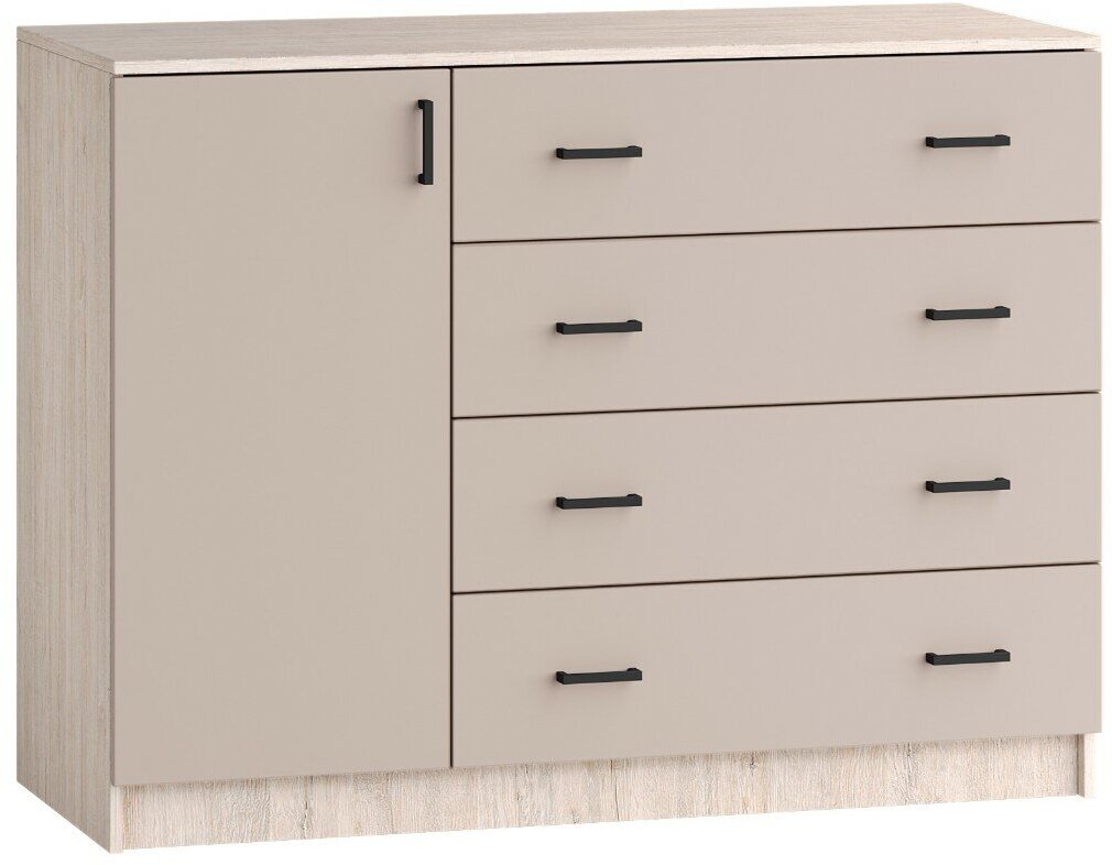Комод для одежды Бард 3, Легкомаркет, ЛДСП, цвет орегон и кашемир, 100х89х40, 4 ящика/дверь