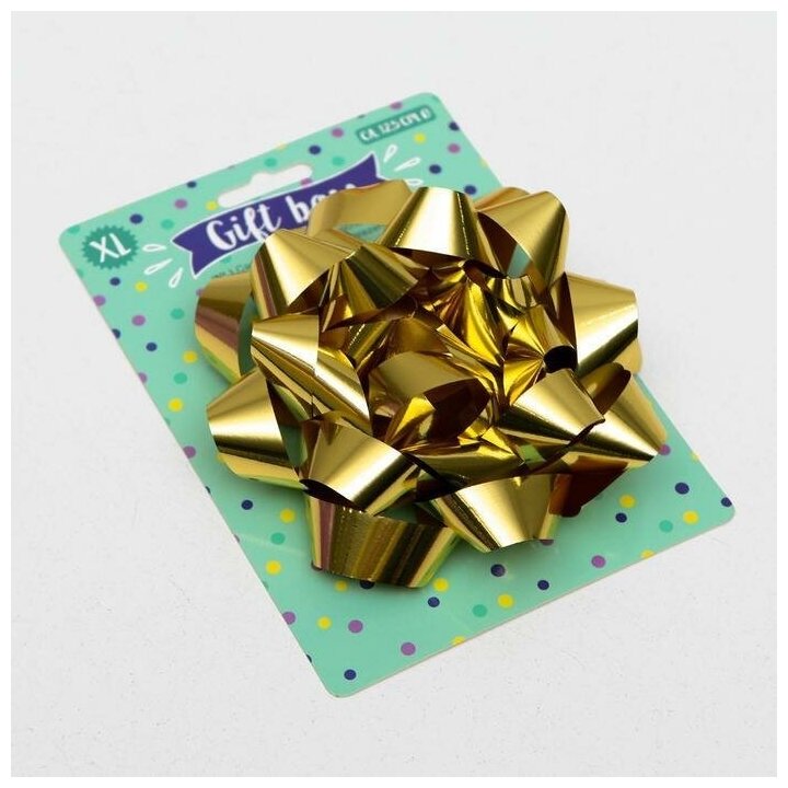 Бант-звезда 14 металлик, цвет золотой