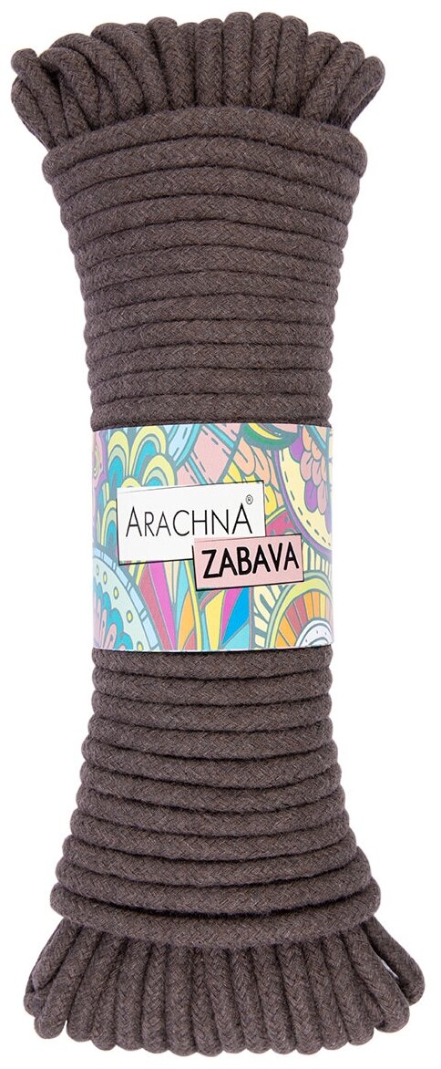 Пряжа (шнур) 3 шт. х 330 г ARACHNA "ZABAVA" 51% хлопок, 49% полиэстер 25 м №301 коричневый