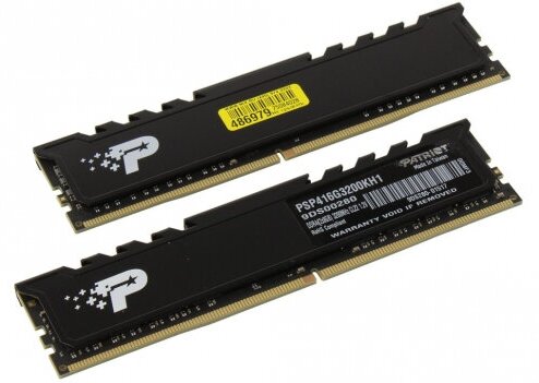 Оперативная память Patriot Memory DDR4 16Gb (2x8Gb) 3200MHz pc-25600 Signature Premium (PSP416G3200KH1)