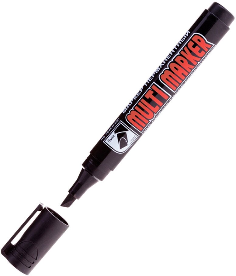 Маркер перманентный Crown Multi Marker Chisel черный грифель 1-5 мм
