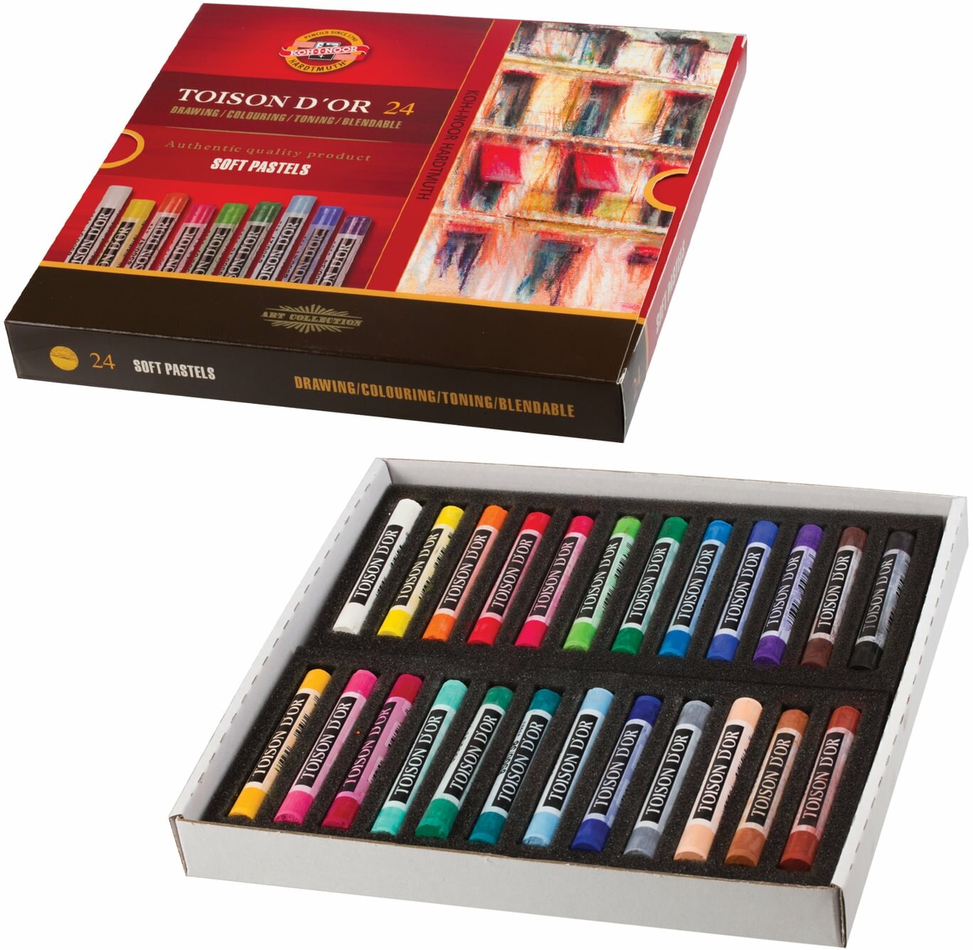 Пастель мягкая художественная KOH-I-NOOR "Toison D'or", 24 цвета, круглое сечение, 8514024005KS
