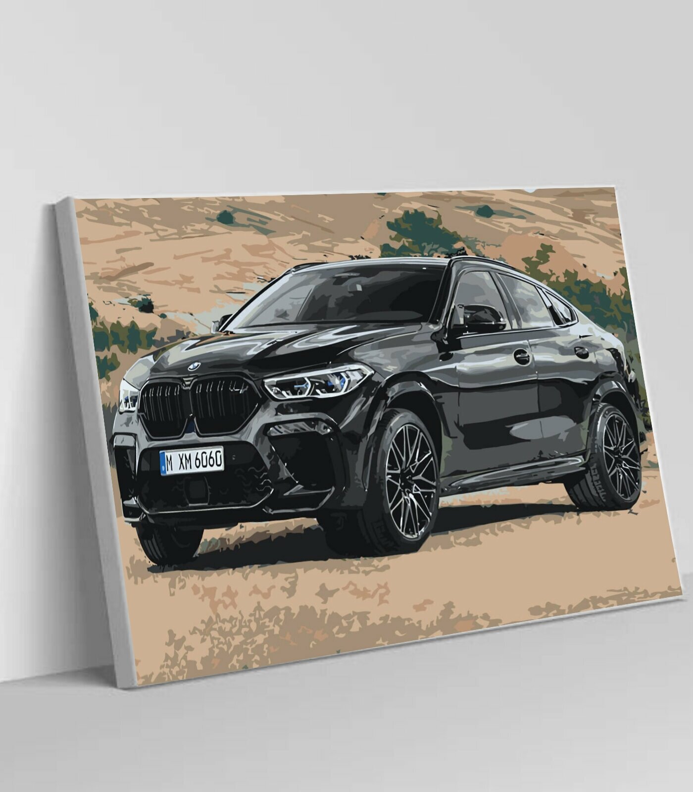 Картина по номерам на холсте с подрамником, Машина BMW, 40х50 см