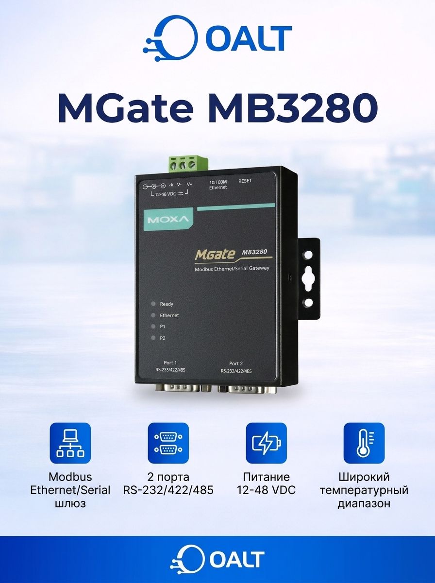 Преобразователь MOXA MGate MB3280