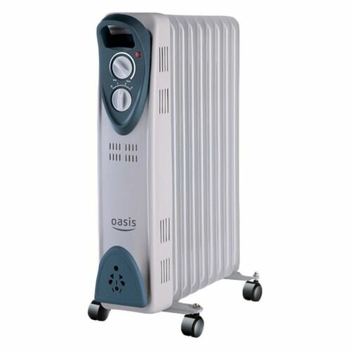 Масляный радиатор OASIS UT-10, с терморегулятором, 1000Вт, 5 секций, 3 режима, серый