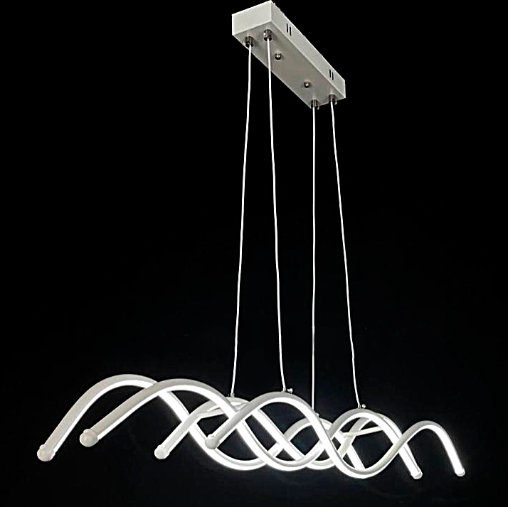 Светильник подвесной светодиодный LED, волны, белый, регулируемая высота