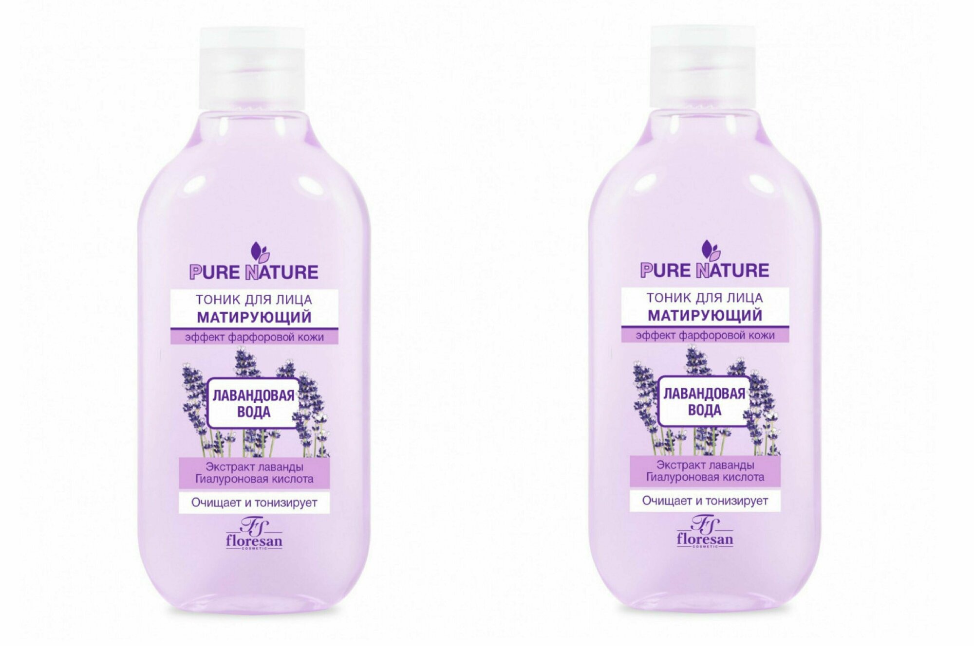 Floresan Тоник Pure Nature Матирующий, 300 мл, 2 штуки