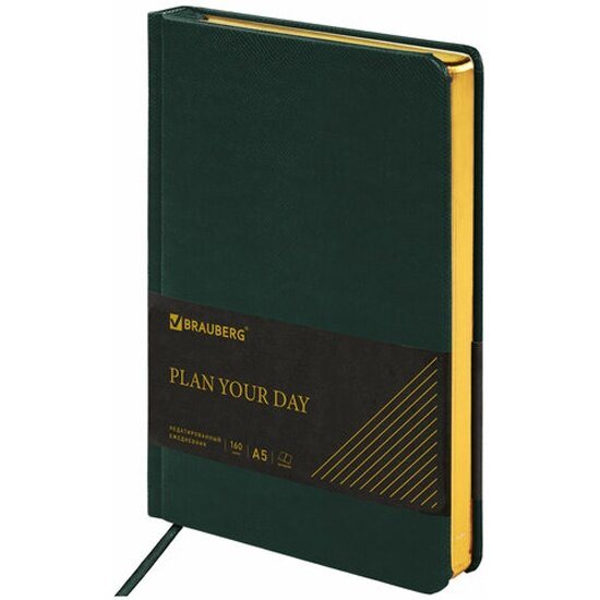 Ежедневник Brauberg недатированный А5 138х213 мм "Iguana", под кожу, 160 л, зеленый, 114457