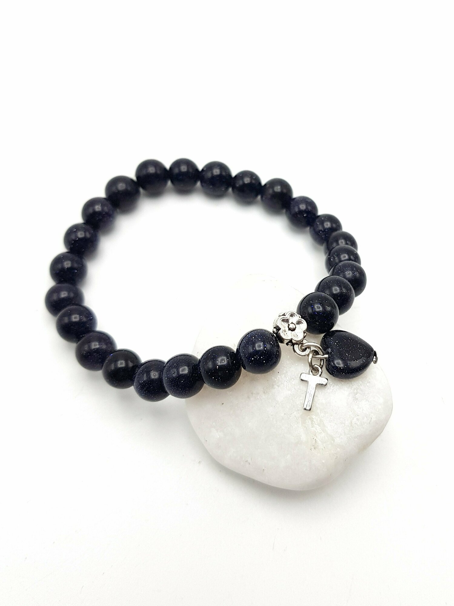 Браслет, авантюрин, искусственный камень