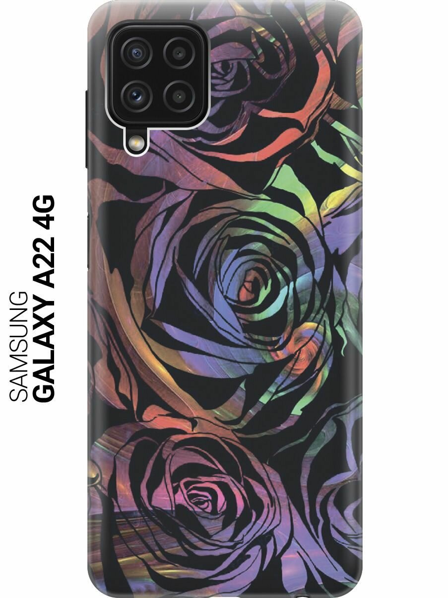 Силиконовый чехол на Samsung Galaxy A22, M32, M22, Самсунг А22, М32, М22 с принтом "Мрачные розы"