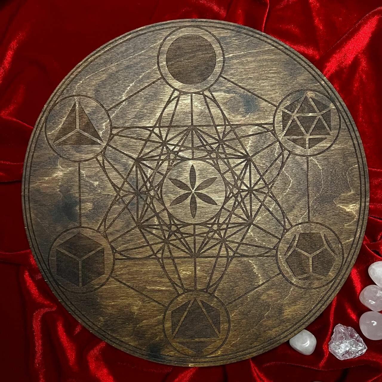 Деревянный алтарь для ритуалов "Куб Метатрона" 28,5 см