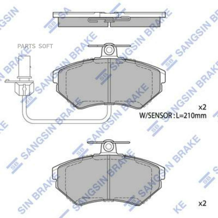 SANGSIN BRAKE SP1708A Колодки тормозные дисковые передние