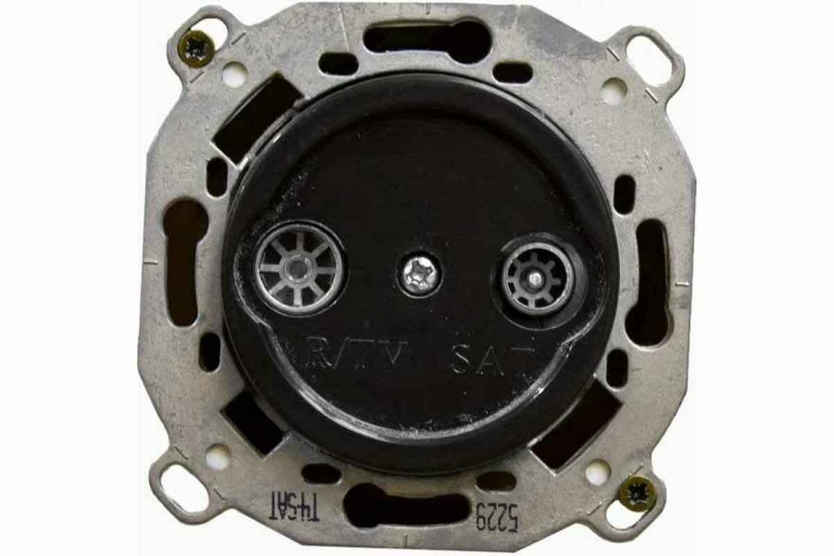 BIRONI Ретро Розетка TV/R-SAT оконечная (скрытый монтаж), Черный , арт. B3-305-23