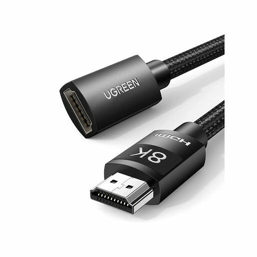 Кабель-удлинитель UGREEN HD151 (40447) HDMI 8K Male To Female Extension Cable. Длина 1 м. Цвет: черный.