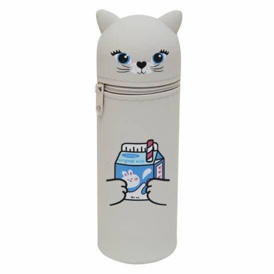 Пенал силикон, 1 отделение, фигурный, 17*6*6 см Cat and Milk