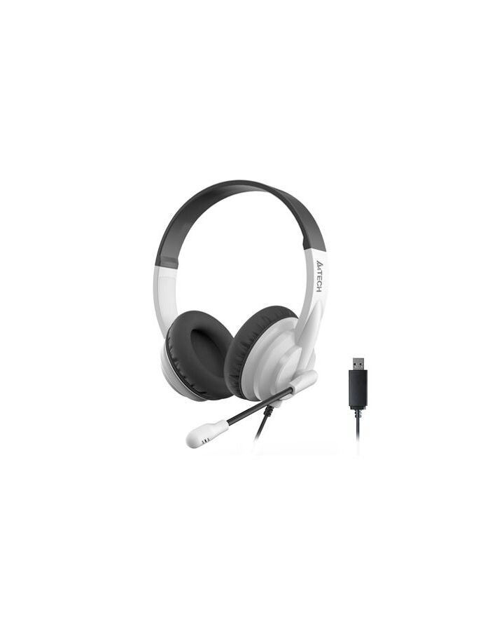 Гарнитура A4Tech HU-10, черный/белый (hu-10/usb/black+white)