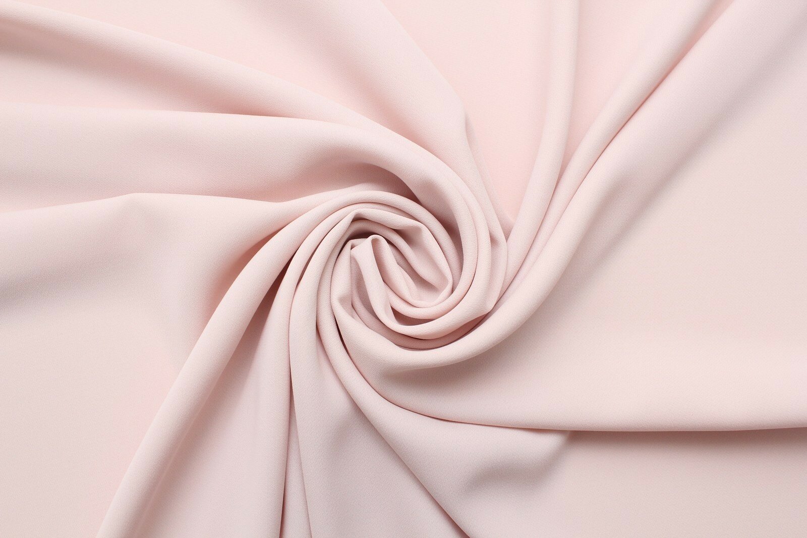 Ткань Креп-стрейч плательный цвета розоватой пудры, 390 г/пм, ш140см, 0,5 м