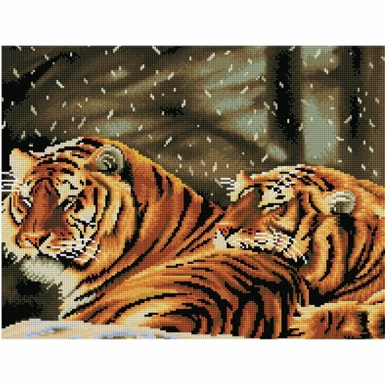 Алмазная мозаика Три Совы Тигриная любовь, 40х50 см