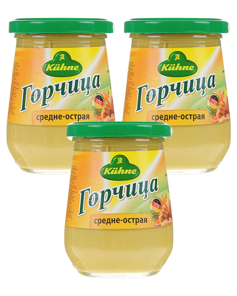 Горчица Kuhne Средне-Острая 250 мл. x 3