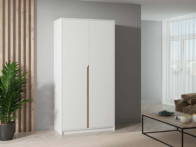 Шкаф распашной для одежды "Берн" 100х200х52, белый