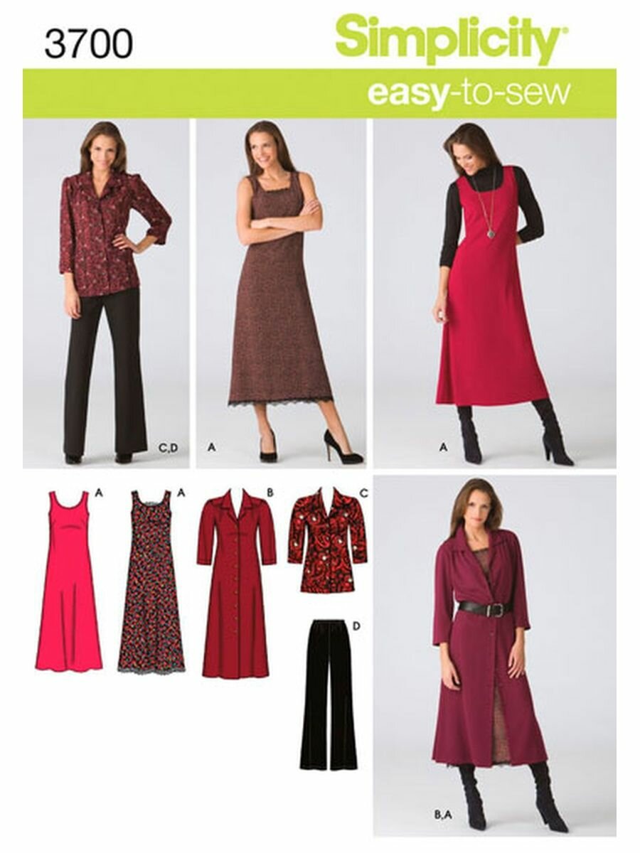 Выкройка Simplicity Блузка, Платье