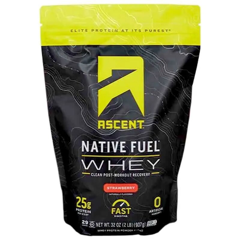 Сывороточный протеин Ascent Native Fuel Protein Whey Клубника 907 гр