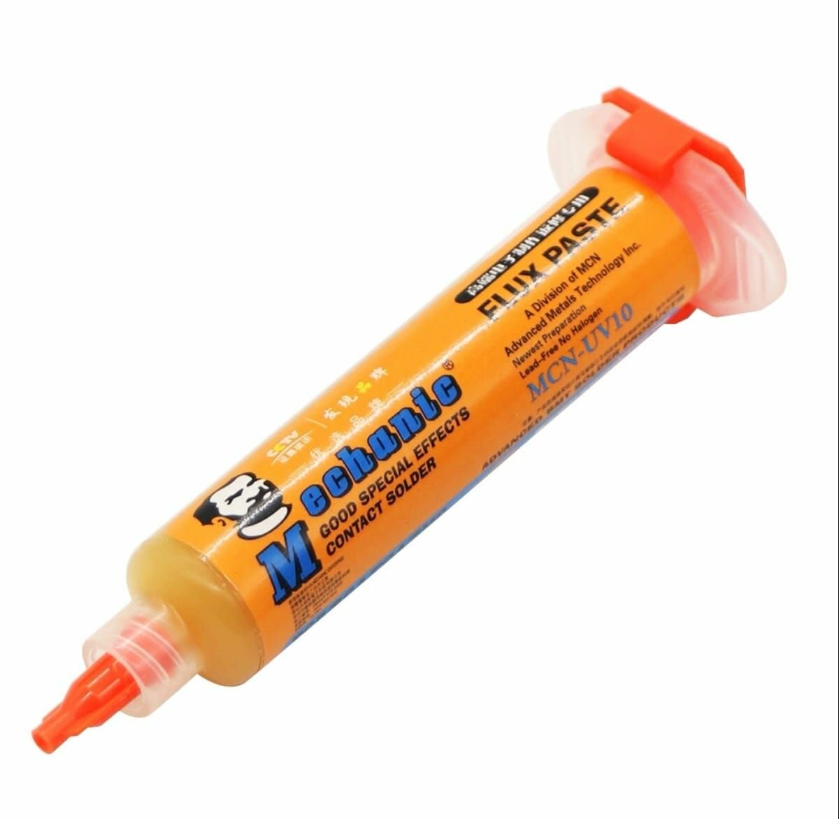 Флюс безгалогеновый для пайки шприц 10мл MECHANIC UV10; флюс MECHANIC без галоген для пайки