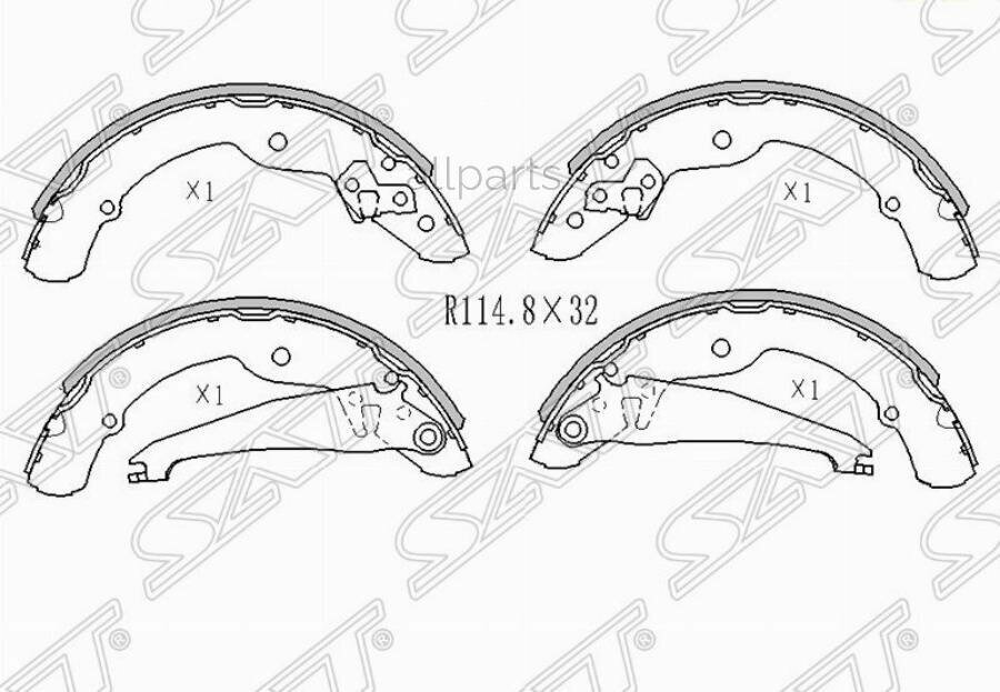 SAT ST-1J0698525B Колодки тормозные барабанные Skoda Octavia 96-10 / Rapid 20-