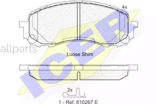 ICER 181800 Колодки торм. диск. IMPREZA Berlina/Station Wagon (GD GG) 1.6 TS
