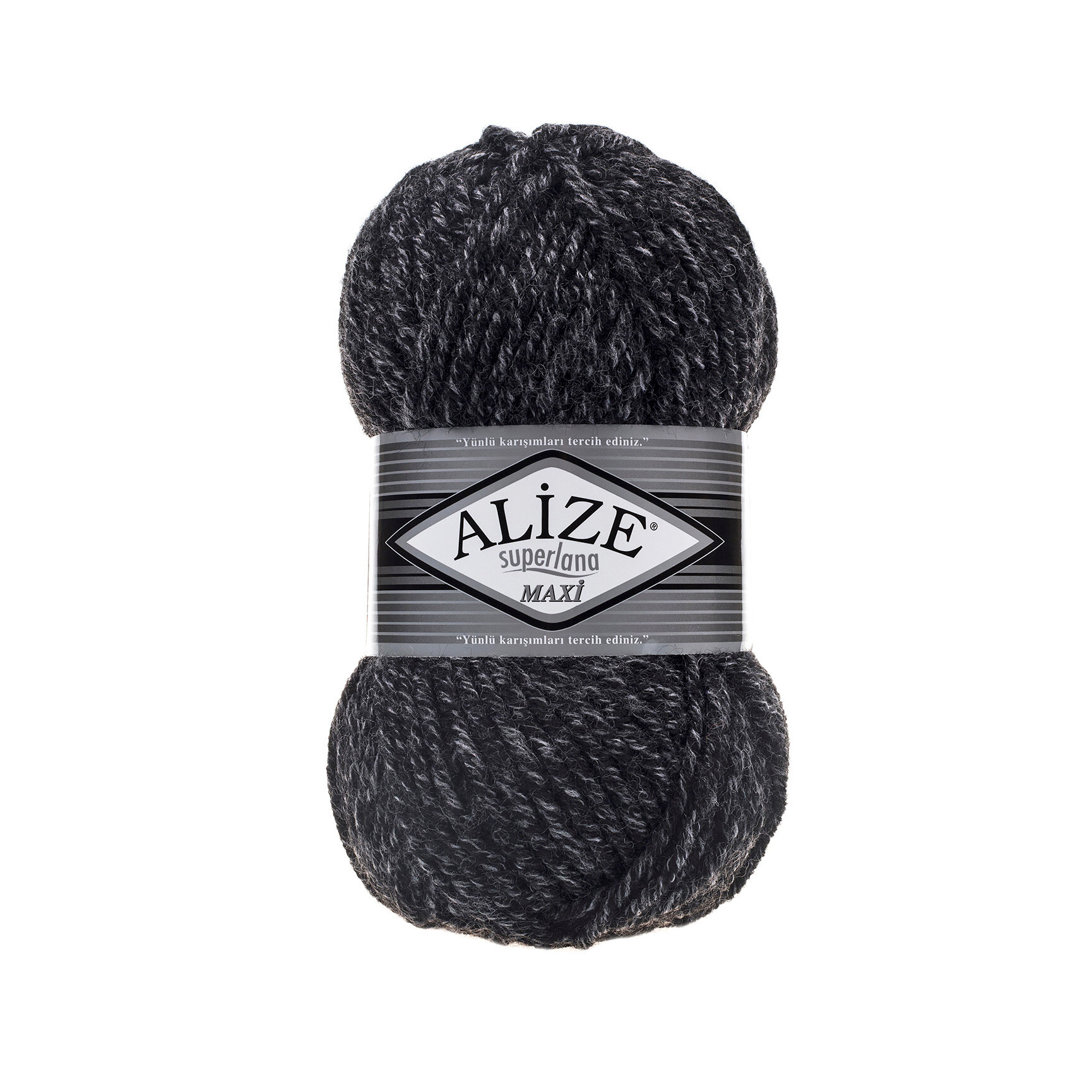 Пряжа для вязания Superlana maxi Alize 3 мотка (100 м, 100 гр), цвет 800 меланжевый антрацит