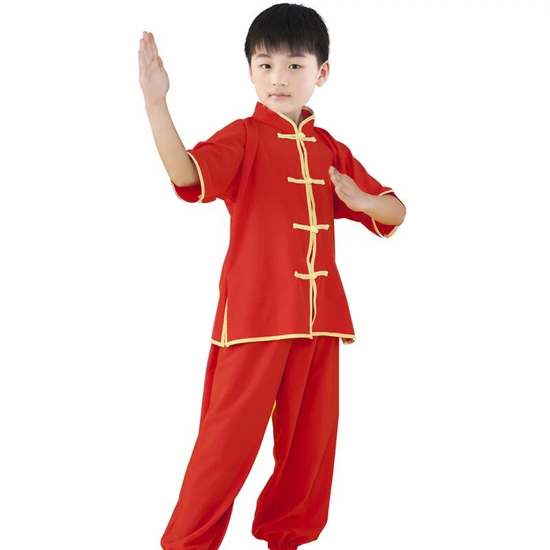 Китайский танцевальный костюм ушу для детей Красный, 160 150-160cm, Style 7