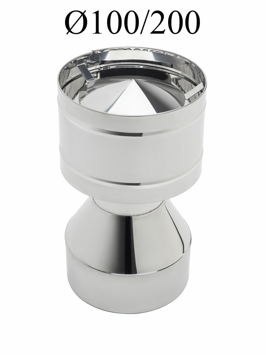 Оголовок-дефлектор на сэндвич 100х200мм нержавейка