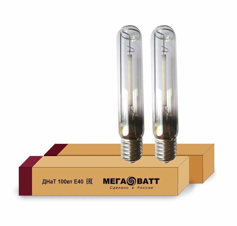 Лампа газоразрядная мегаватт натриевая, ДНаТ 100, цоколь E40, 25
