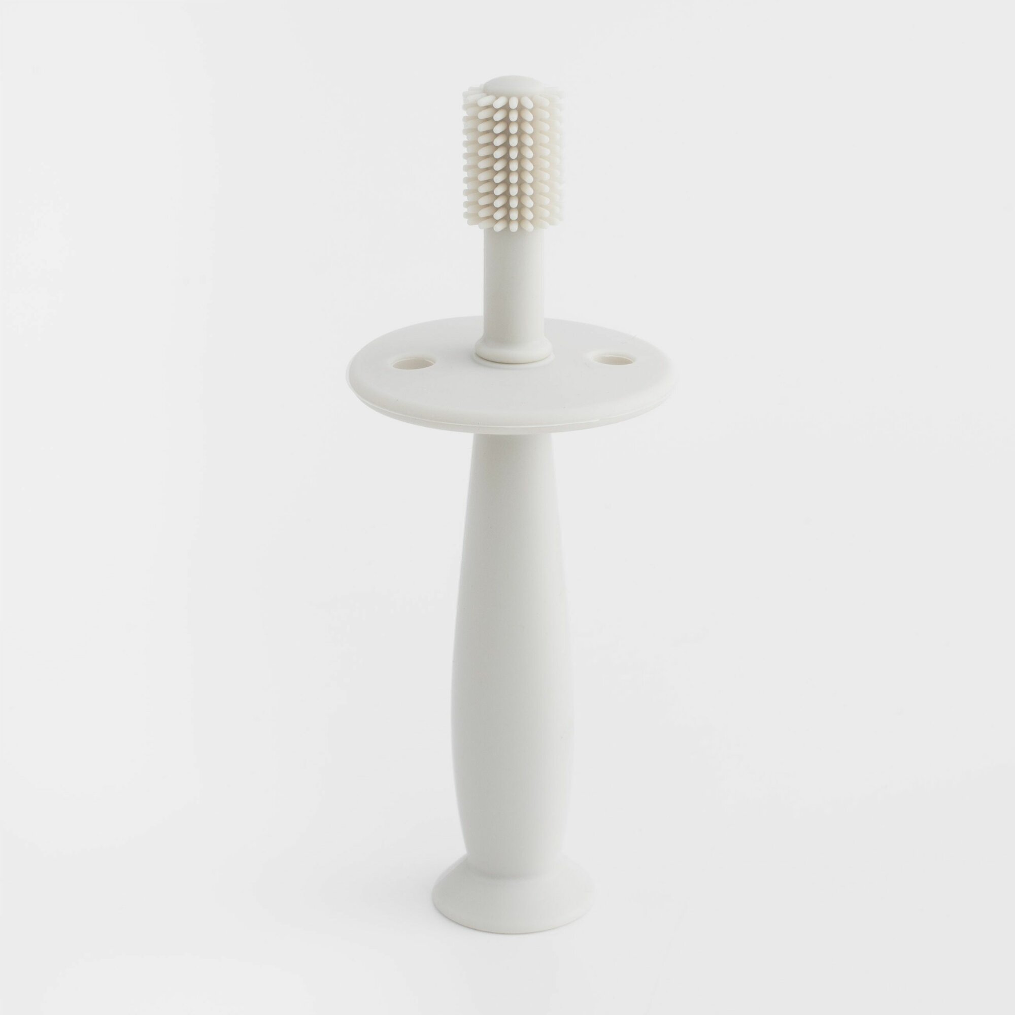 Щетка зубная с ограничителем, детская, 12 см, силикон, бежевая, Kiddy, Kuchenland