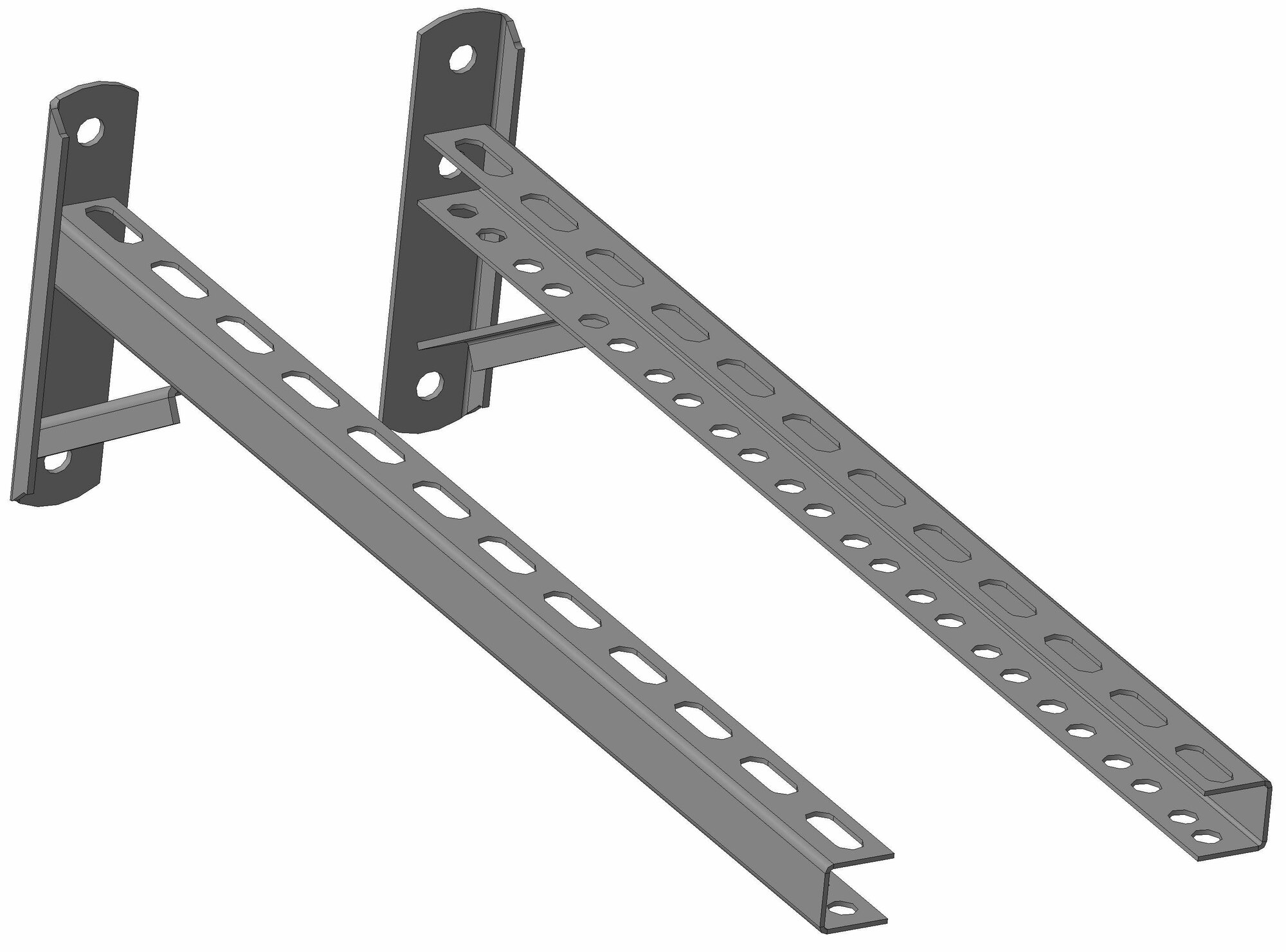 Комплект кронштейнов П-образных из оцинкованной стали 600мм.