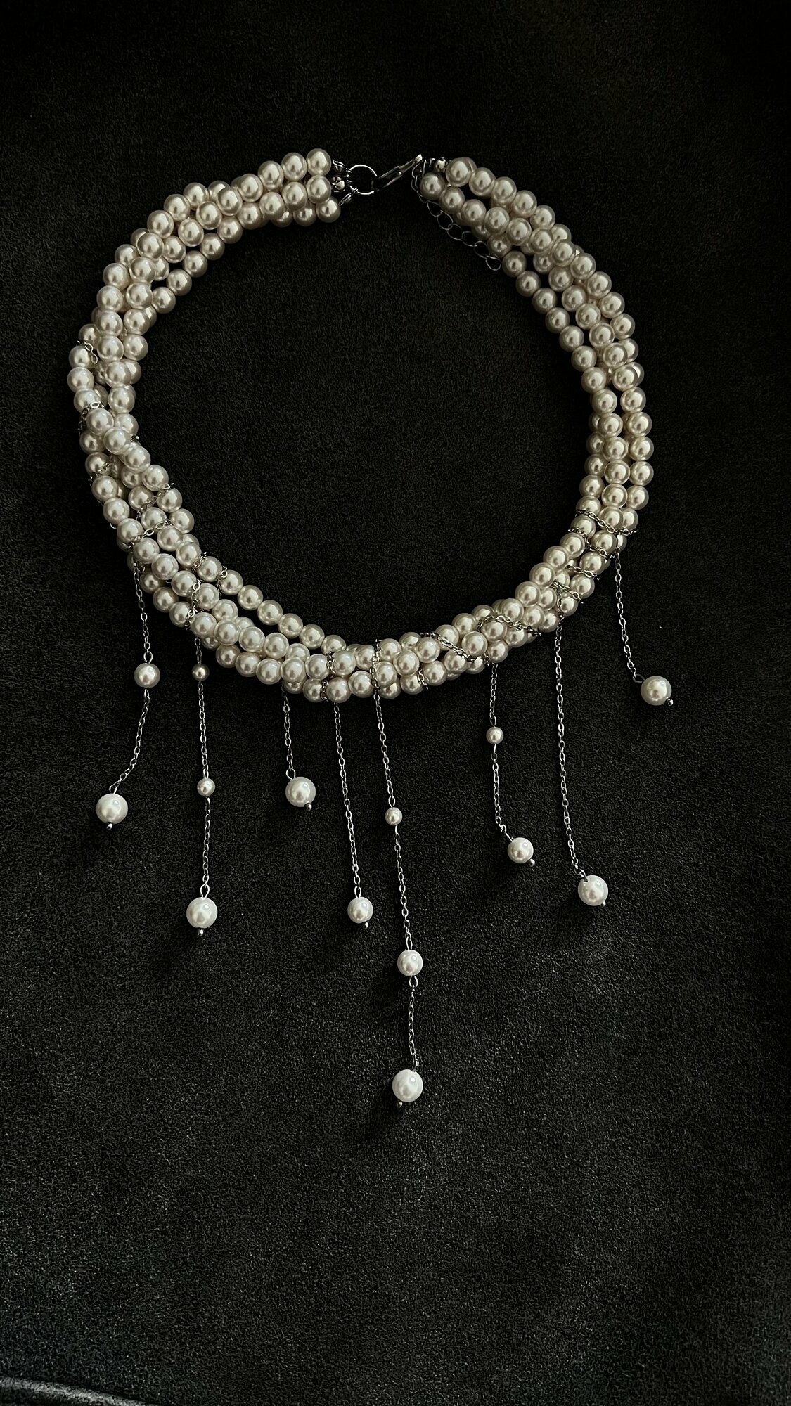 Колье Lunnitsa Soul, жемчуг имитация, жемчуг Swarovski синтетический, длина 37 см, ivory — фото 1
