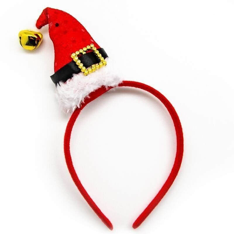 Ободок, Новогодний колпак с бубенчиком, Красный, 1 шт.