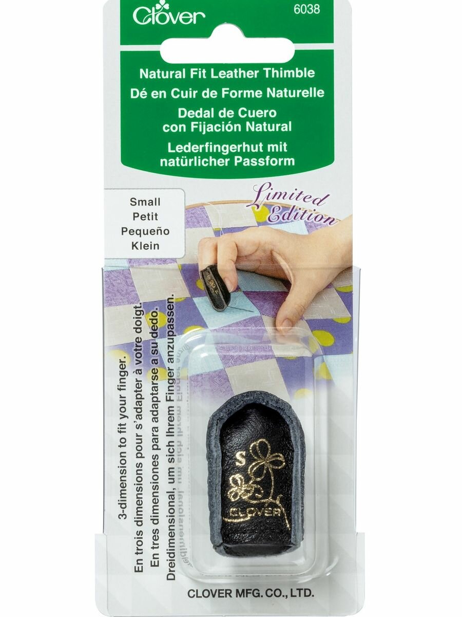 Наперсток из черной кожи (маленький) Clover-6038