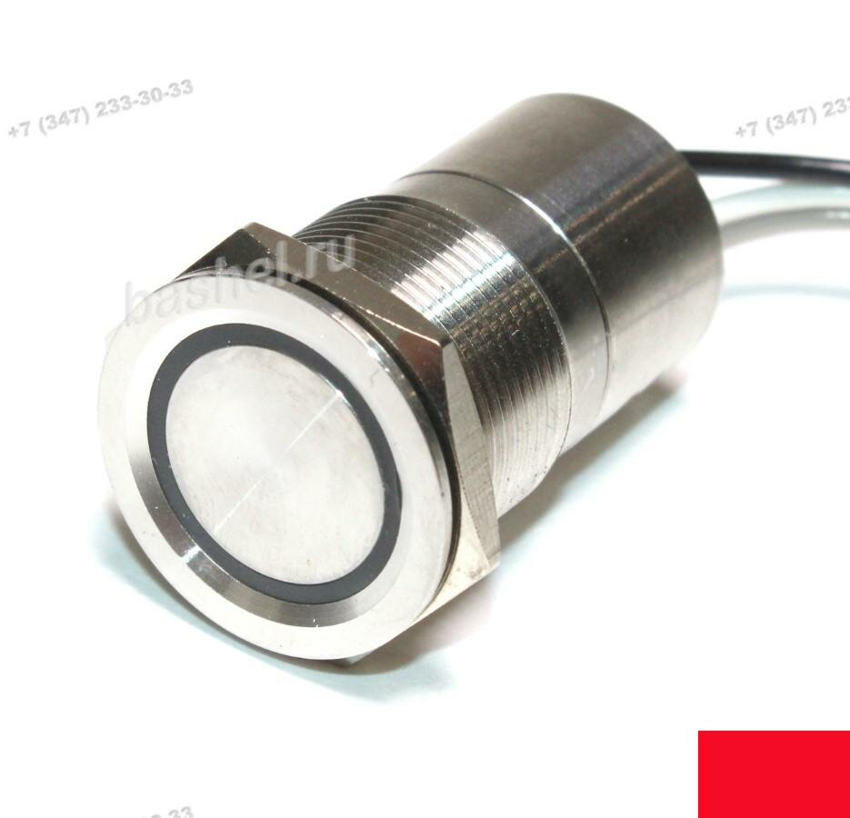Кнопка TS19-11ZC/R/S сенсорная с подсветкой, с фиксацией off-(on), М19, IP68, (1A, 5-36В)