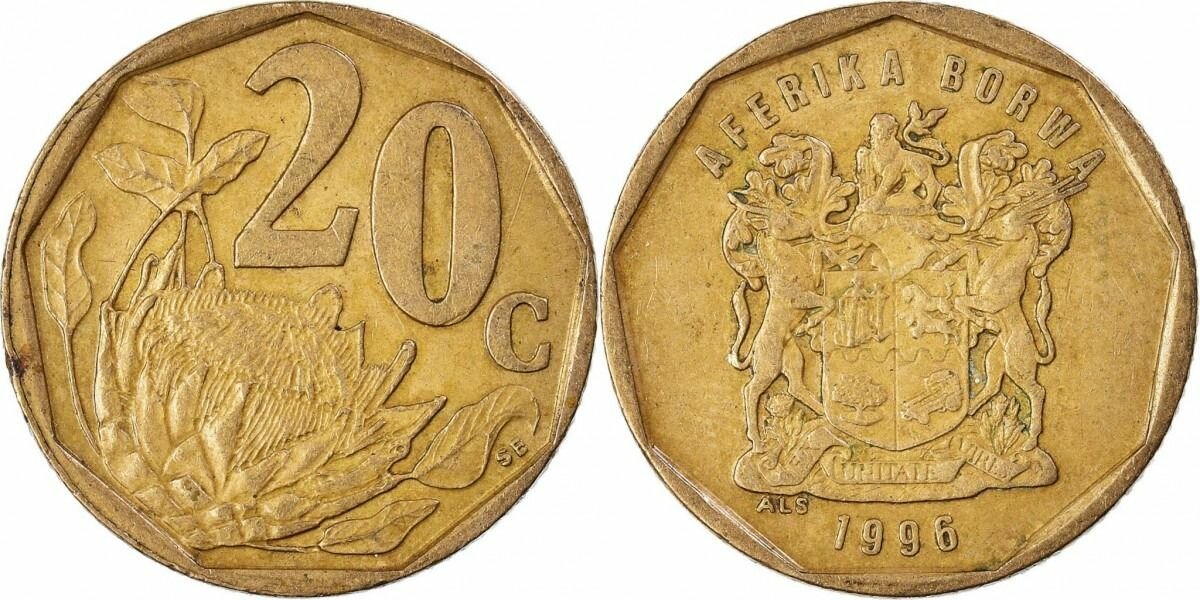 ЮАР 20 центов, 1996-2000 XF