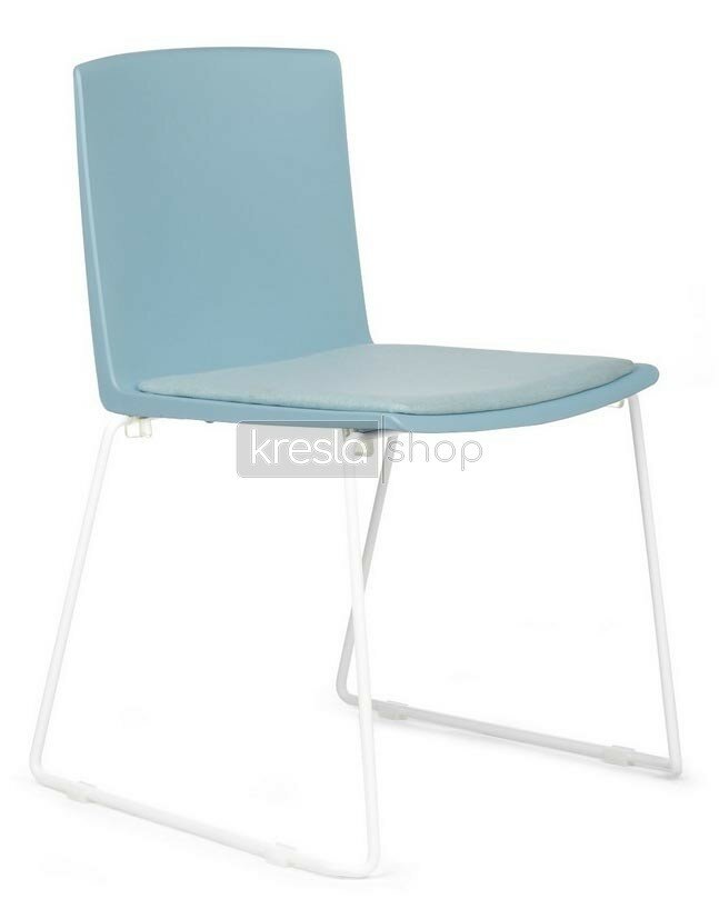 Конференц-кресло Riva Design Simple X-19 голубой пластик, голубая ткань