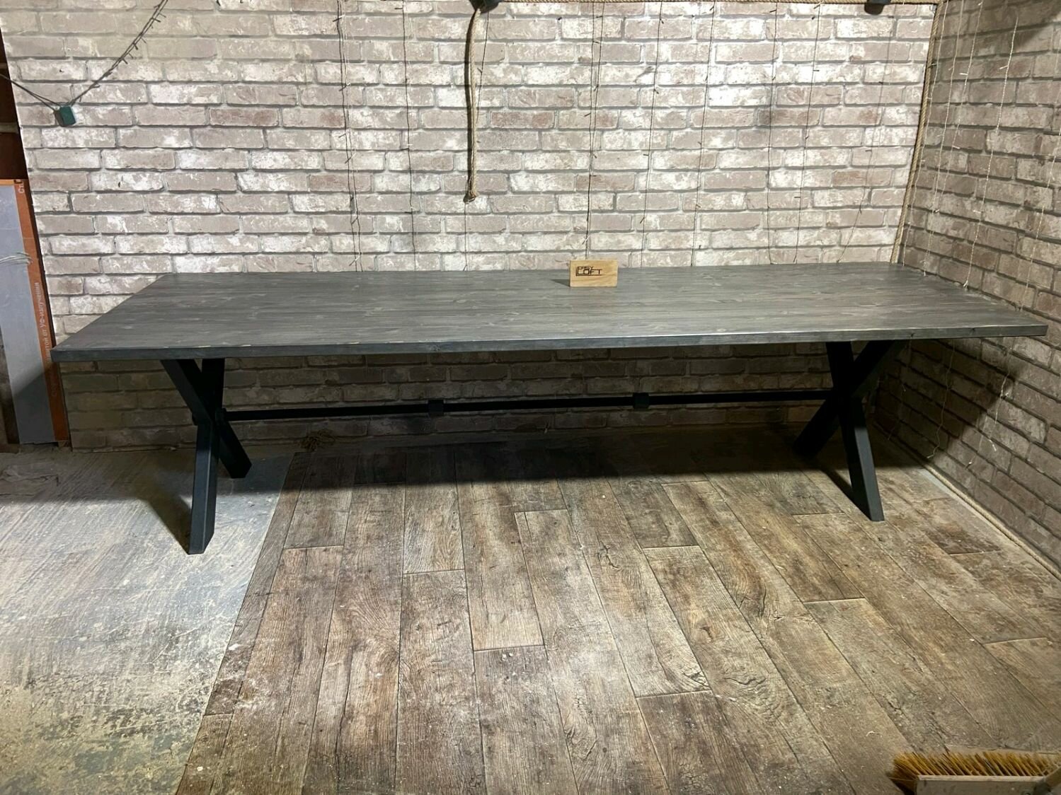 Стол обеденный "EasyLOFT" в стиле лофт, кухонный, цвет серый, 300x100x75 см.