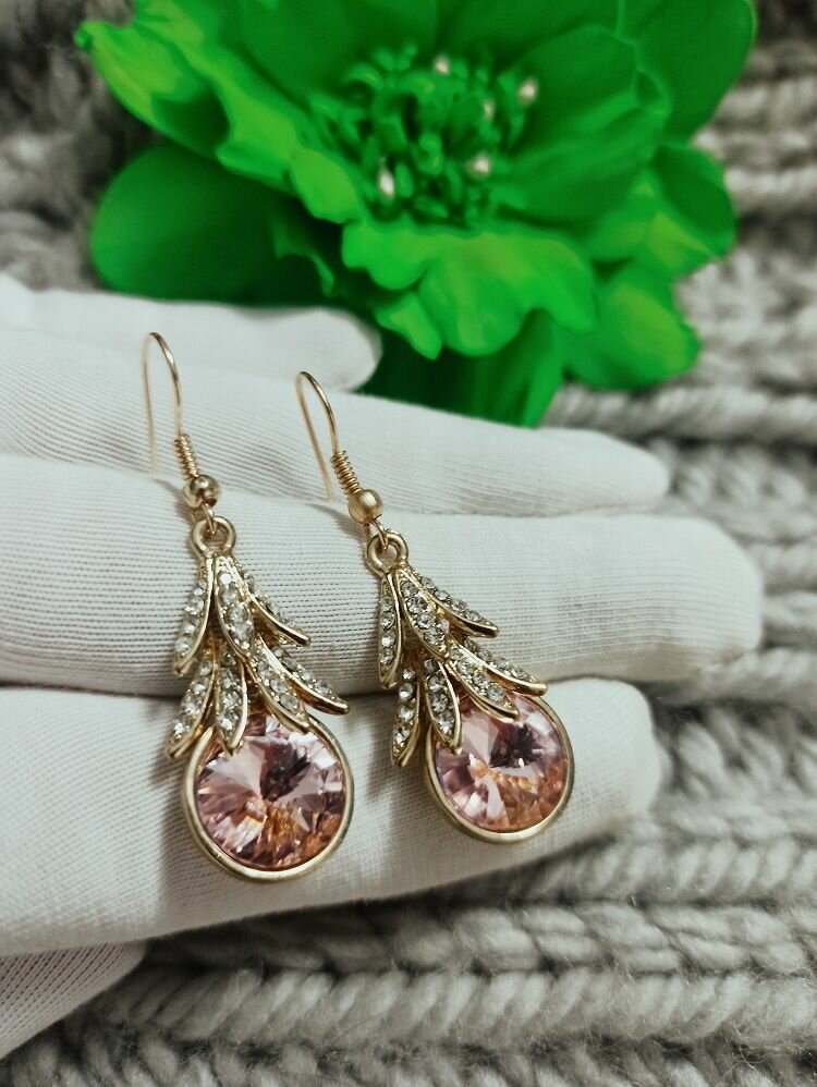 Серьги, искусственный камень