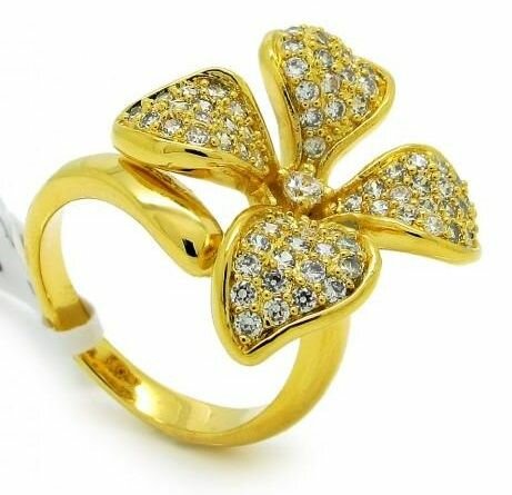 Кольцо, искусственный камень, циркон